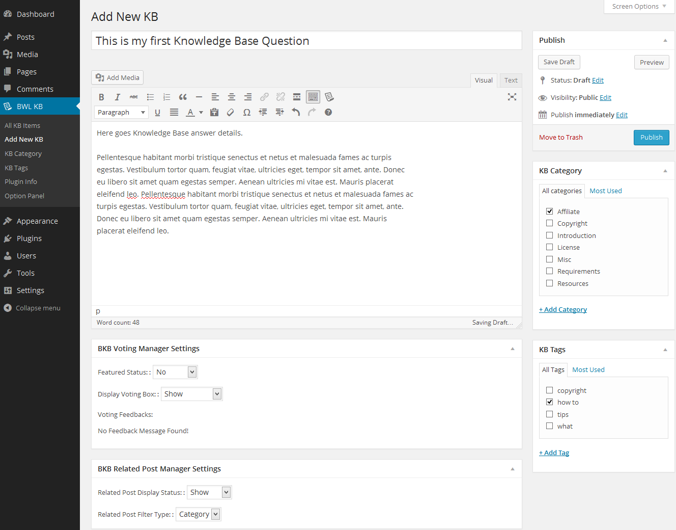BWL Knowledge Base Manager by xenioushk | CodeCanyon